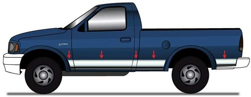 1997-2003 Ford F-150 Regular Cab 2 Door Short Bed Rocker Panel Trim 6 ...