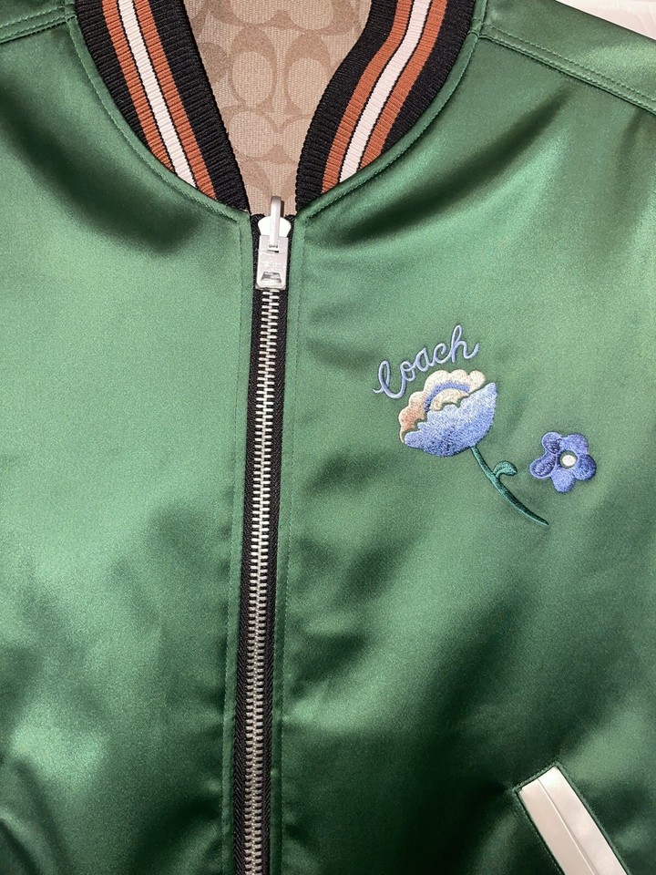 Coach Reversible Signature Souvenir Jacket With Floral Embroidery ...