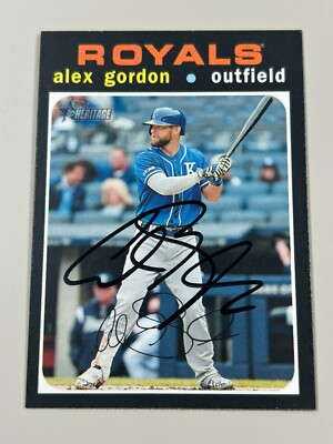Alex Gordon Signed 2020 Topps Heritage Card #411 COA SP Kansas City ...