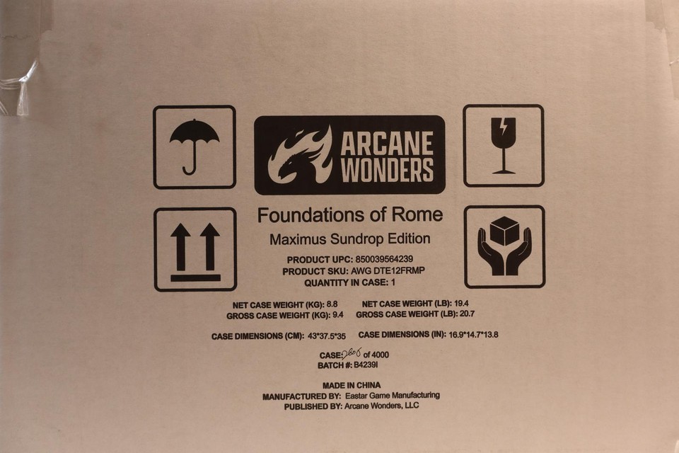 Foundations of Rome Kickstarter Maximus Sundrop Ed by Arcane Wonders ...