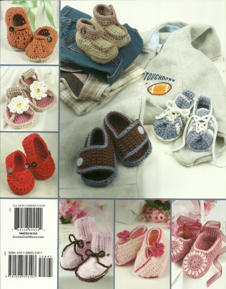 Annie's Crochet Beautiful Baby Shoes! Pattern Book 9 Patterns | eBay