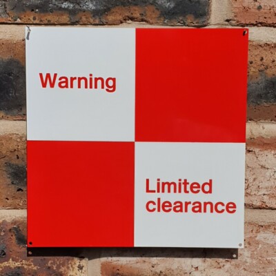 Warning Limited Clearance Metal Railway Sign | 20x20cm Aluminium Rail ...