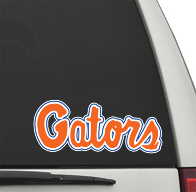 Florida Gators GATORS SCRIPT LOGO in Orange Vinyl Decal UF Car Truck ...