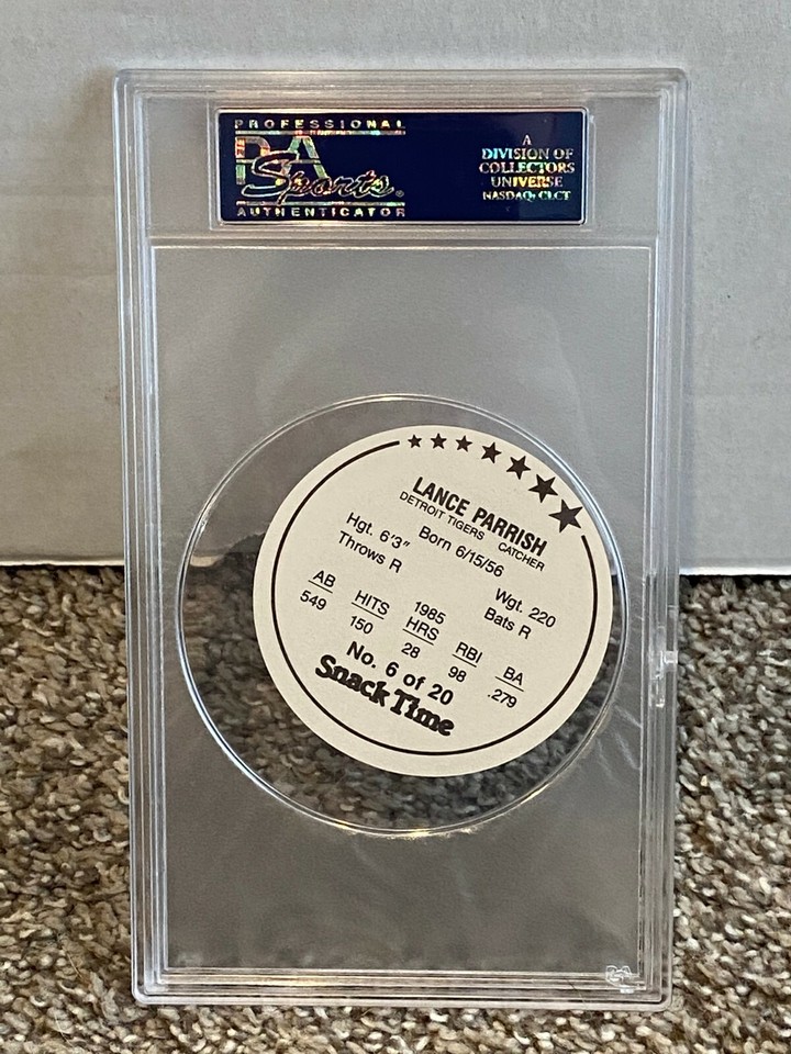 1986 Cain's Potato Chips TIGERS #6 LANCE PARRISH - PSA 10 - pop2 ...