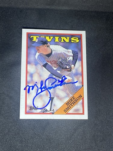 Mike Smithson 1988 Topps #554 Minnesota Twins Auto Autographed Signed ...