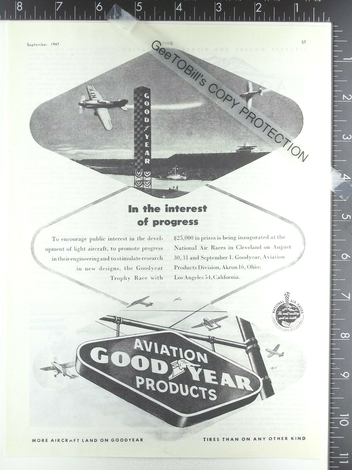 1947 AD- Goodyear Aviation Products Cleveland OH air trophy race show ...