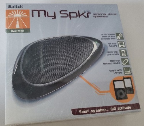 Saitek My Spkr A-100 Personal Sterio Speaker W/stand & Carry case ...