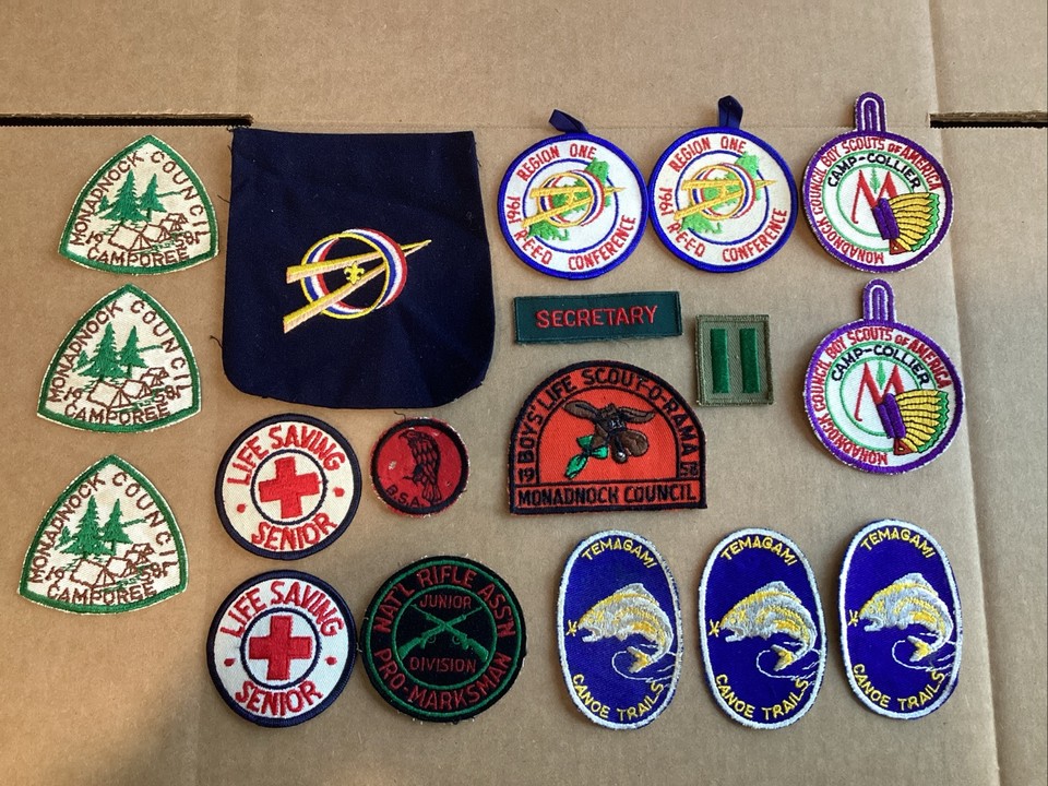 Boy Scouts Patches BSA Vintage Lot Of 18 50's & 60's Monadnock NRA ETC ...