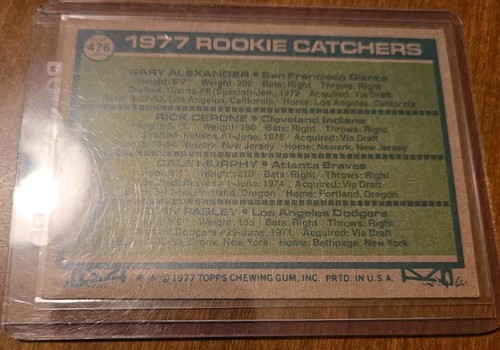 1977 Topps Rookie Catchers - Dale Murphy Rick Cerone Gary Alexander ...