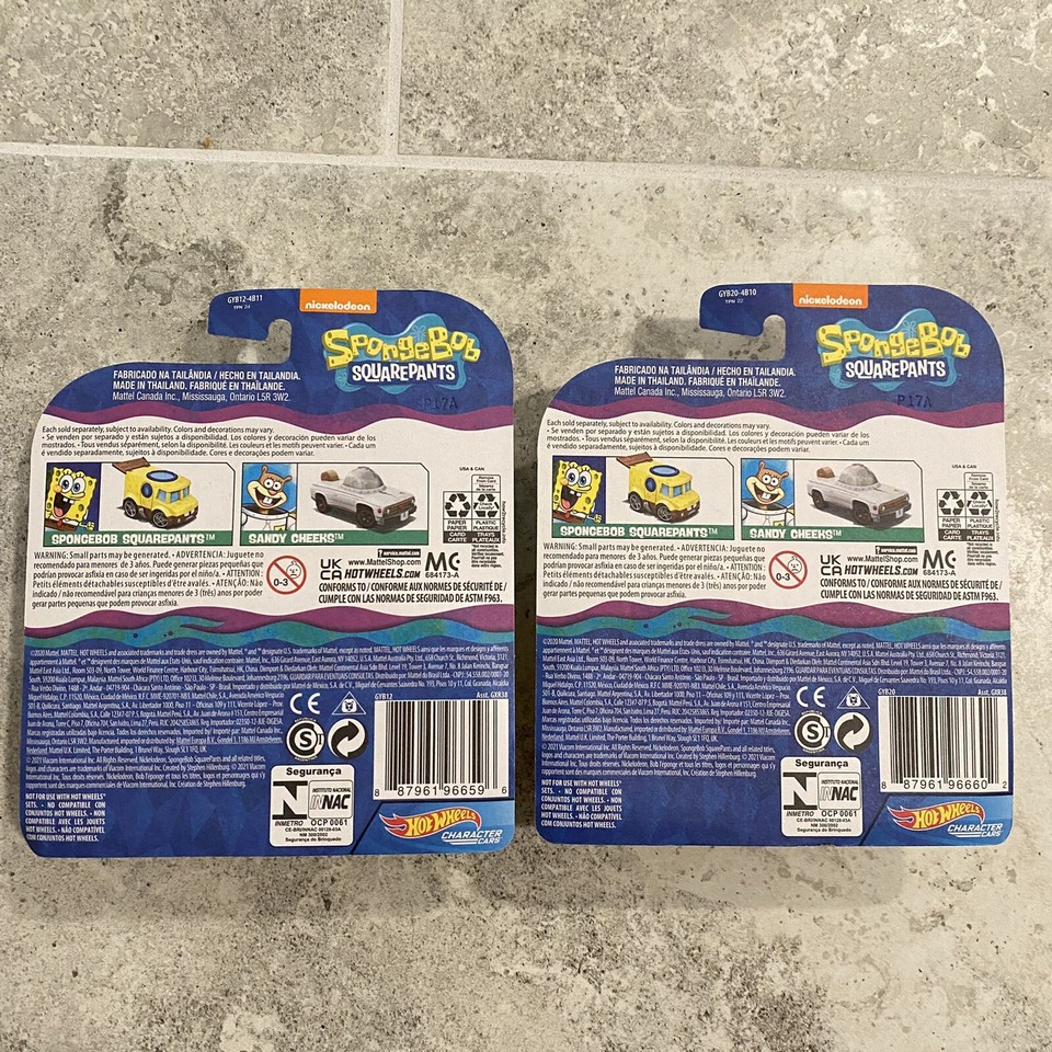 Hot Wheels Spongebob Squarepants and Sandy Cheeks Cars Set 2021 | eBay