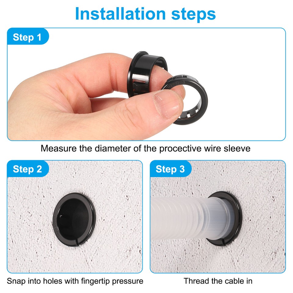 Cable Snap Bushing Grommets, 8Pcs 38mm/1.5" Mount Dia Snap Bushing ...