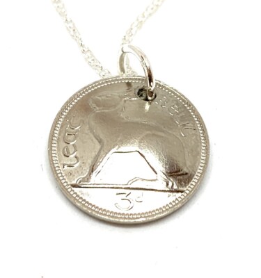 Birthday / Anniversary Irish 3d Threepence Domed coin pendant plus ...
