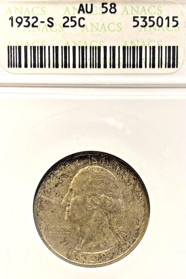 OLD SOAP BOX ANACS AU-58! 1932-S WASHINGTON QUARTER | eBay