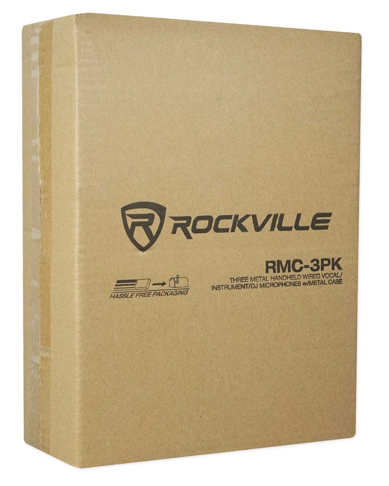 Rockville RMC-3PK 3 Pack Metal Wired Vocal/Instrument/DJ Microphones ...