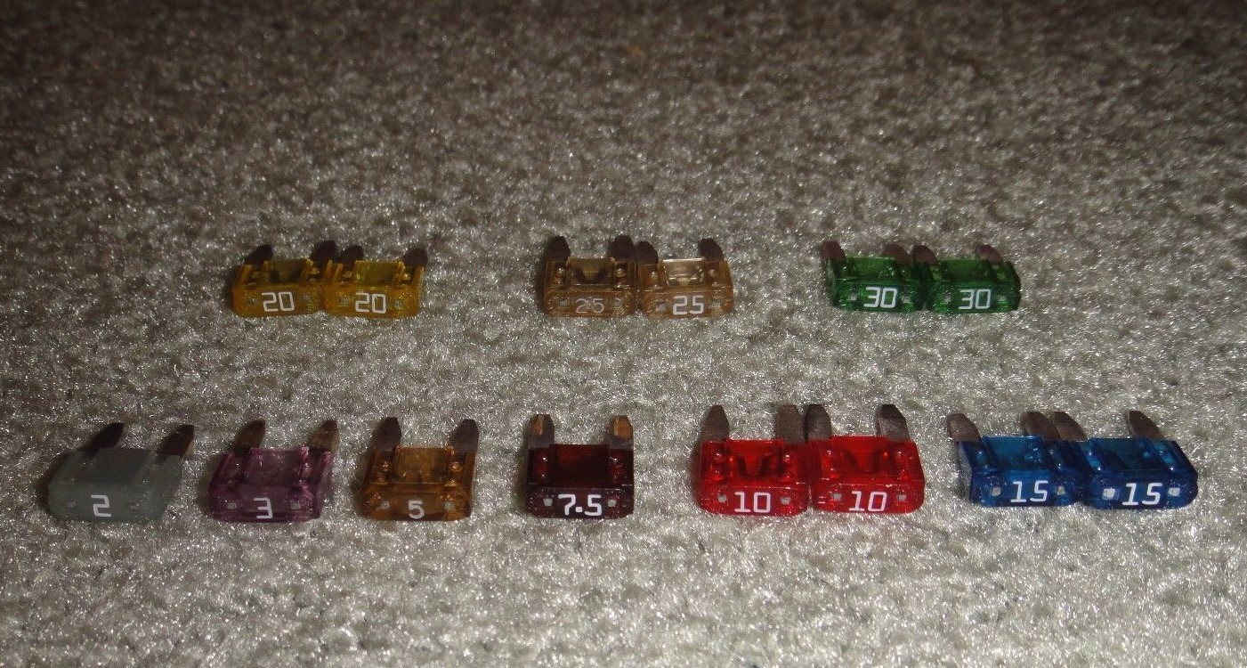 14 assorted genuine Littlefuse ATM Mini Fuses Clear Style Blade Car ...