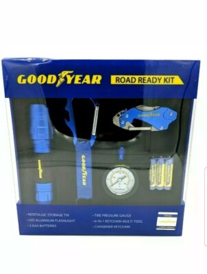 Goodyear Road Ready Kit (Flashlight, Batteries, Tire Guage, Multi Tool ...