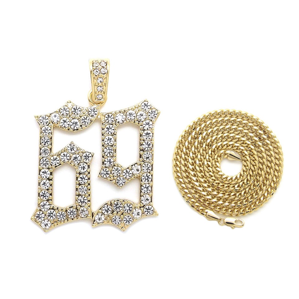 Iced Rapper TEKASHI 69 Pendant & 20" Box, Cuban, Rope Chain Hip Hop ...