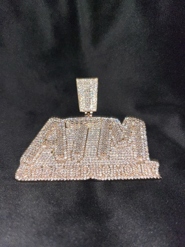 Rose Gold ATM VVS Simulated Diamond Initial Custom Bubble Letter Rapper ...