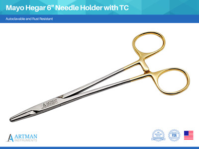 ARTMAN CarbideForce™ Mayo Hegar TC Needle Holder 6" Precision Surgical ...