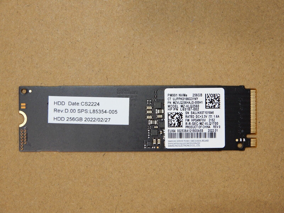 Samsung WD 256 GB M.2 PCIE NVME 2280 SSD Solid State Drive Major Brand ...