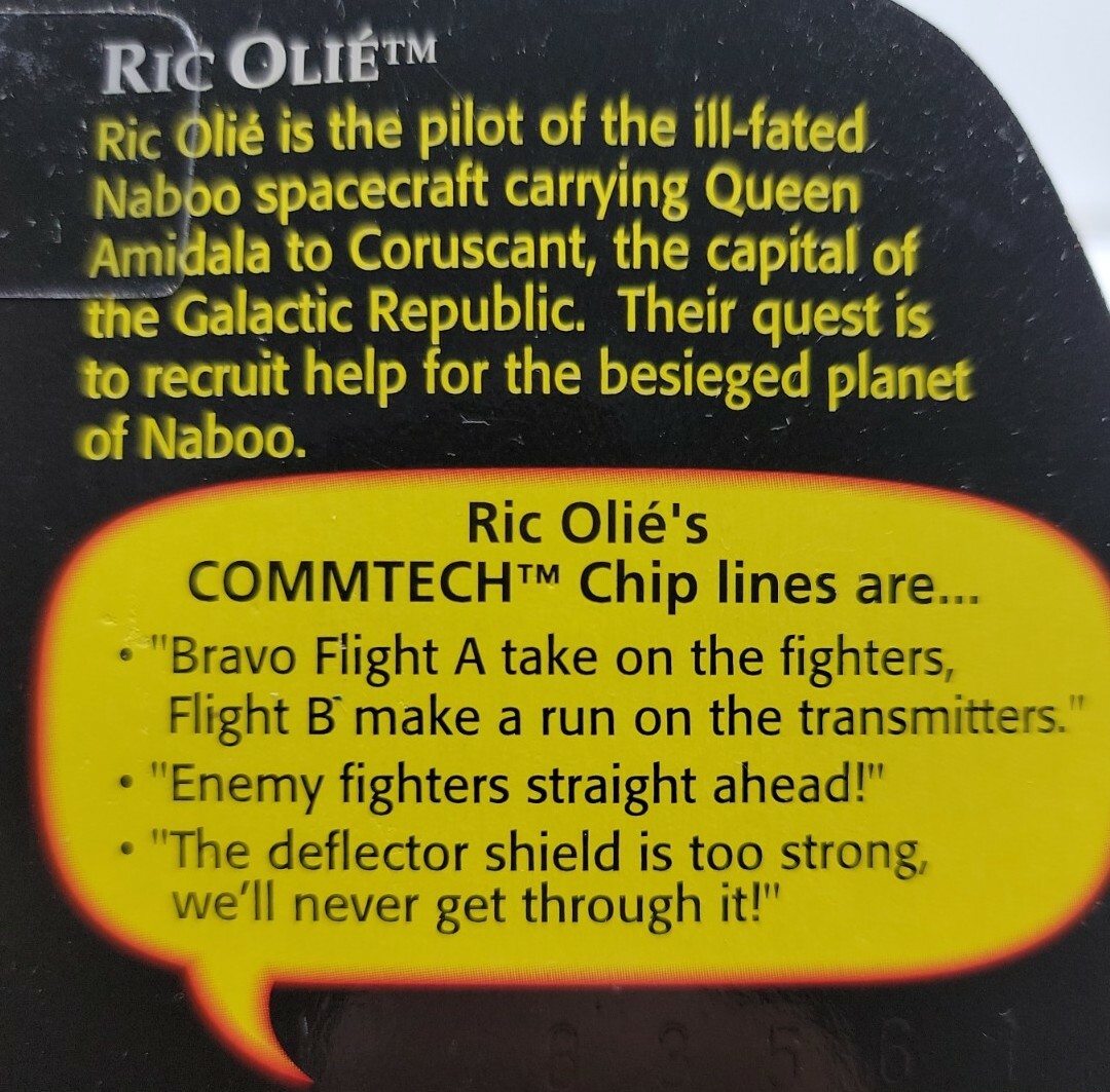 1998 Naboo Pilot RIC OLIE ~ Star Wars Episode I The Phantom Menace 3.75 ...