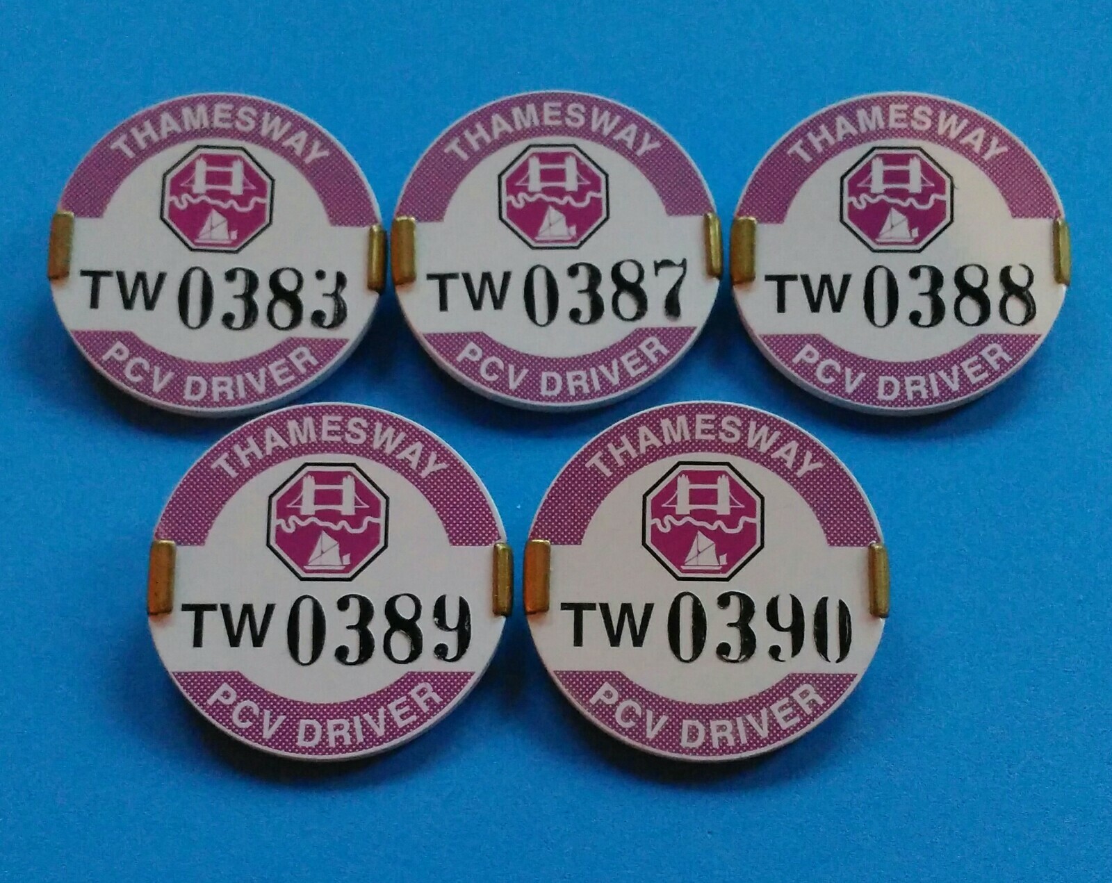 PSV DRIVER, BUS CONDUCTOR BADGES, BUS DRIVER UNIFORM BADGES, THAMESWAY ...