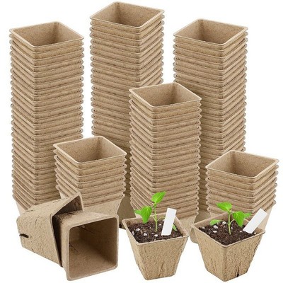Biodegradable Paper Pulp Peat Plant Pots 6x6cm Eco Friendly Garden Tray ...