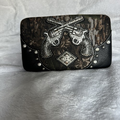 Texas Wallet Double Guns, Red Black Silver Pistol, Hinged, Cowgirl ...