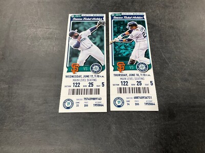 MARINERS~2015 TICKET STUB 6/17/15-6/18/15 VS GIANTS | eBay