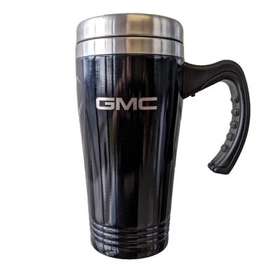 GMC Coffee HOT COLD 12 oz Travel Mug Caddy BLACK With Handle LAST ONE ...
