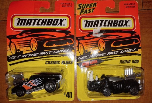 Matchbox Superfast #41 & #53 Cosmic Blues and Rhino Rod Cars Black ...