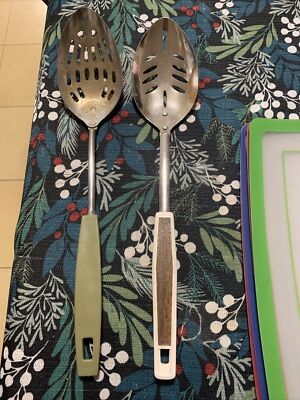 1 Vtg Ekco & 1 Vtg Japan Slotted Spoon MCM Cooking Utensils | eBay