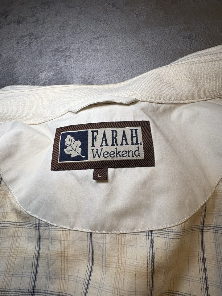 Men's Farah Weekend #Harrington #Bomber Jacket Size L Beige VGC retro ...