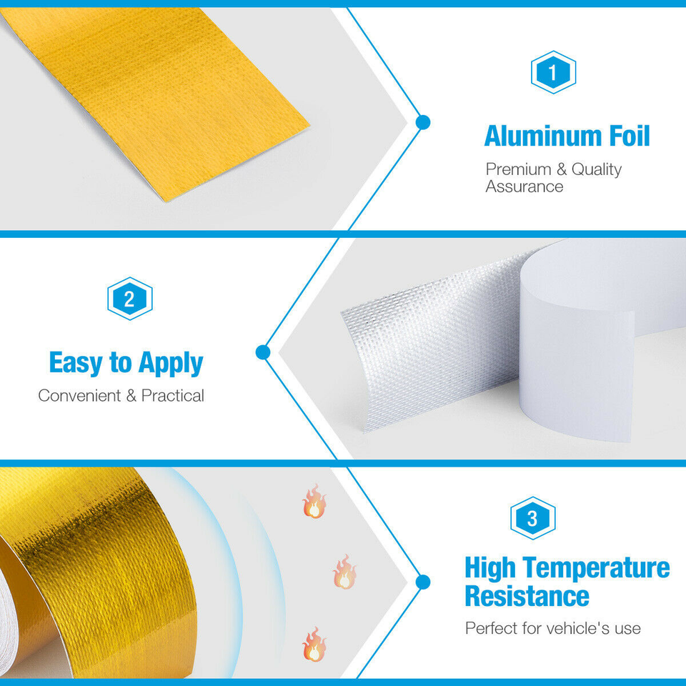 Adhesive Exhaust Header Turbo Manfold Pipe Aluminum Heat Shield Wrap ...
