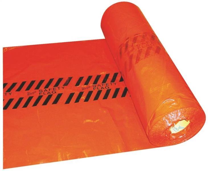 NEW Warp RSF DISPOSABLE HEAVY DUTY Red Safety Flags 18" x 18" ROLL 500 ...