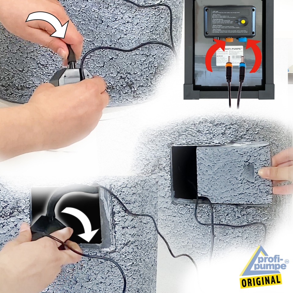 SOLAR BRUNNEN SPRINGBRUNNEN GARTEN BRUNNEN ZIER SOLAR WASSERSPIEL ...