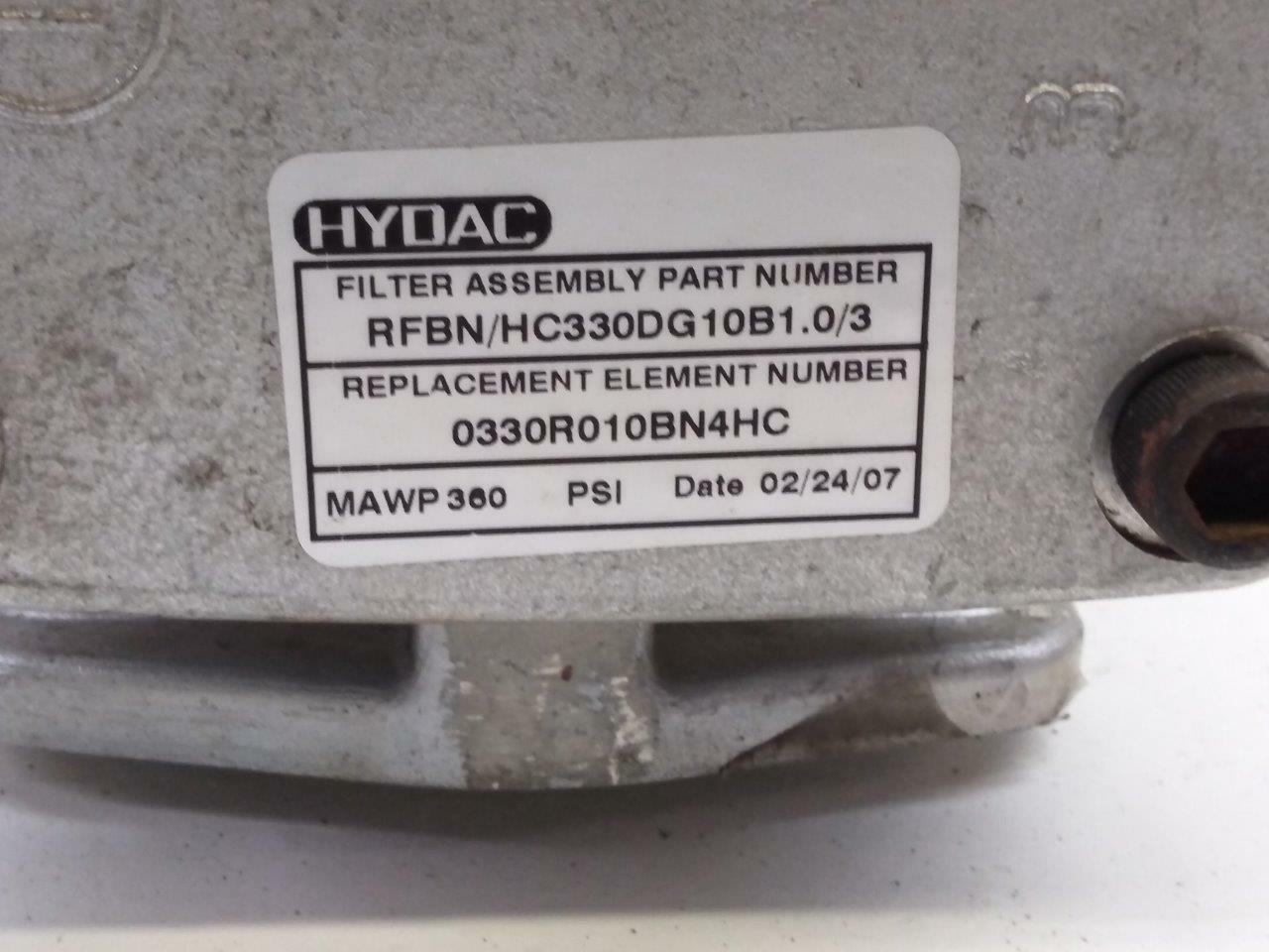 Hydac Hycon Filter Assembly RFBN/HC330DG10B1.0/3 for sale online | eBay