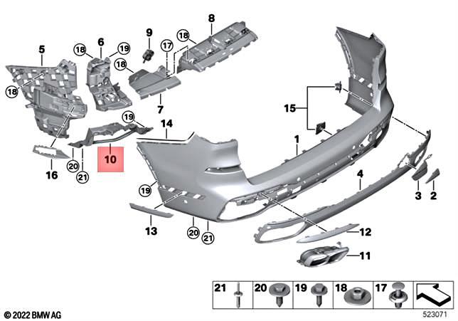 Genuine BMW G07 X7 30dX 40iX Bracket Trim Exhaust Tailpipe Left ...