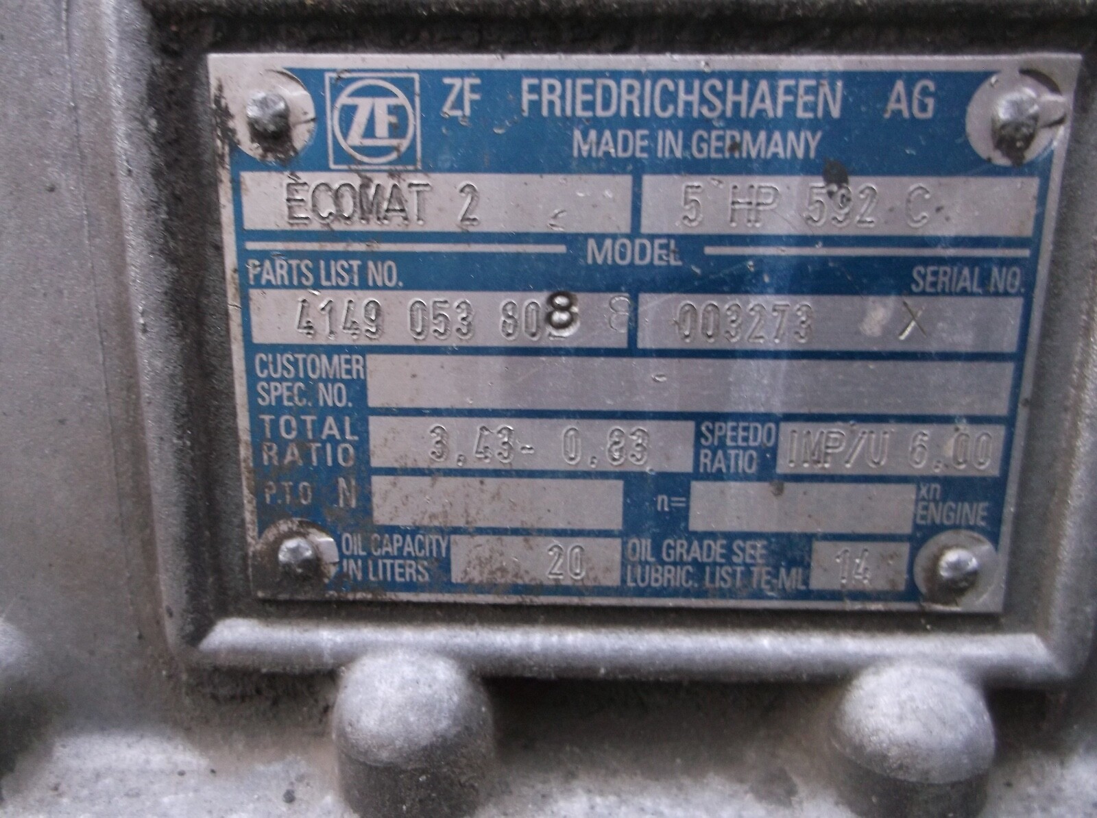 ZF Ecomat 2 Transmission 5HP592C NEEDS. REBUILT. SELLING. AS. CORES | eBay