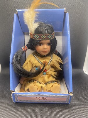 CATHAY Collection Vintage 8" Porcelain Indian Native American Dolls | eBay