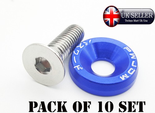 M6 Counter Sunk Washers Bolt BLUE COLOR CNC Aluminum Fastener Engine ...