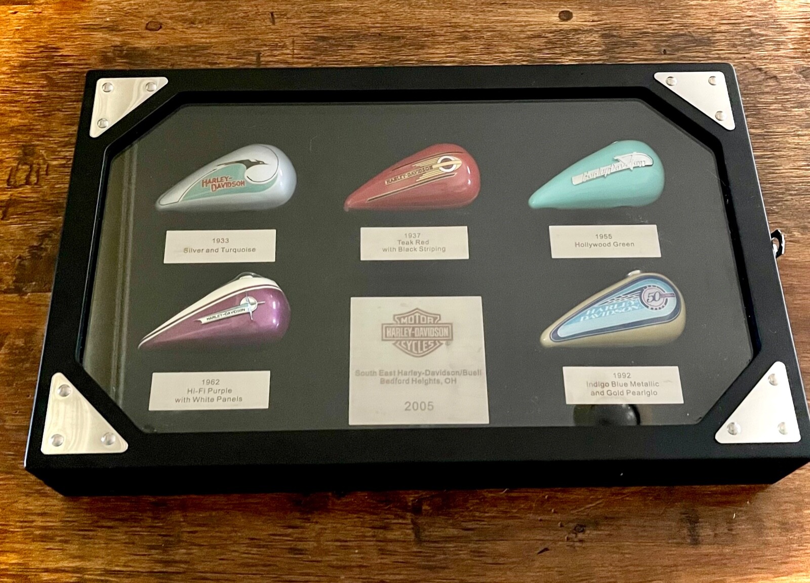 Harley Davidson 6 Mini Gas Tank Set Shadow Box Wall Display Southeast ...