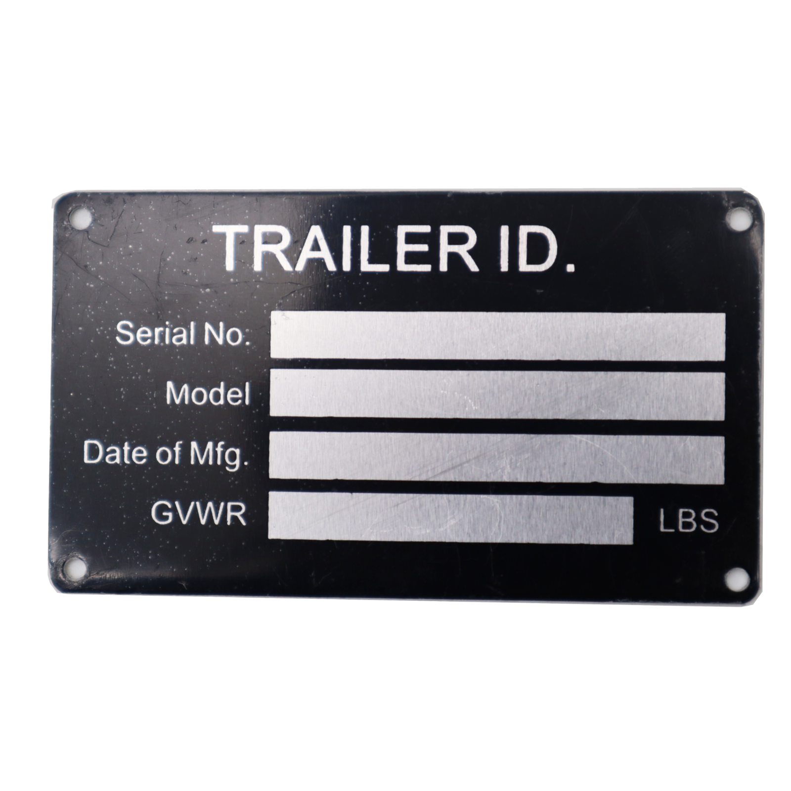 Pre-Engraved TRAILER VIN ID PLATE DATA TAG SERIAL MODEL NUMBER ...