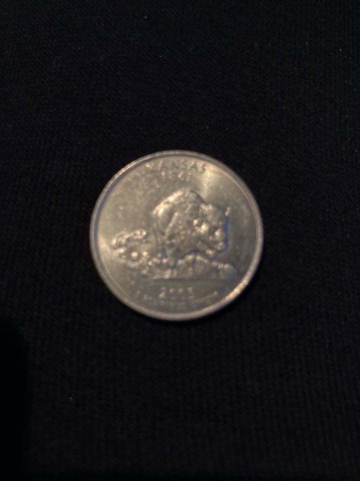 rare quarter us coins Kansas 1861 2005 Coin With Defect on Buffalos Leg ...