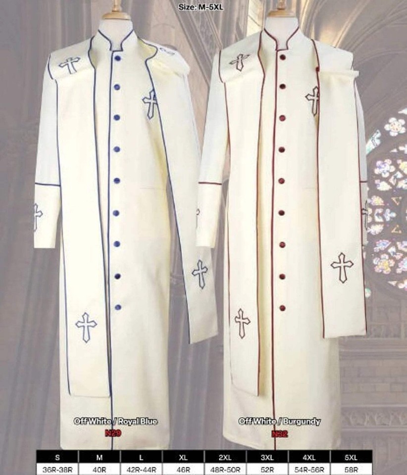 Clergy Robe Clergy wear Minister robe pastor robe cassock BLUE WITH ...