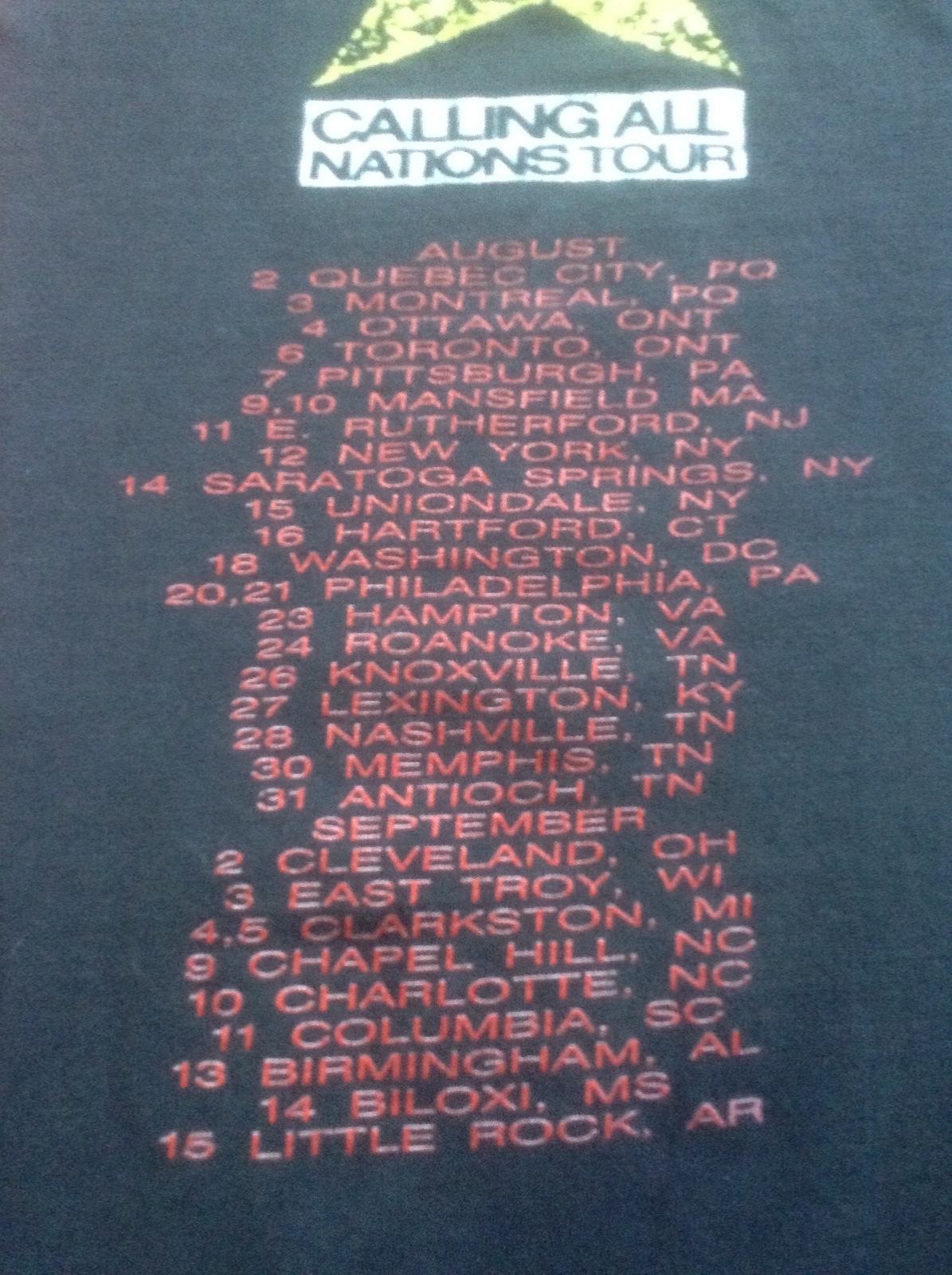 RARE VINTAGE 80s INXS CALLING ALL NATIONS TOUR 1988 BLACK 2 SIDED t ...