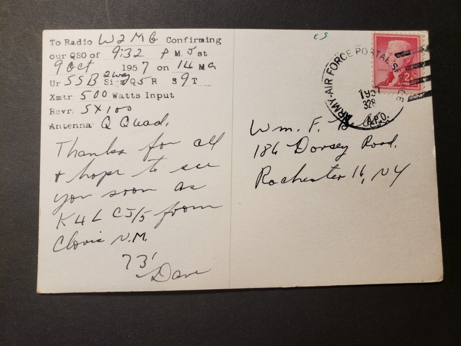 APO 328 YOKOTA, JAPAN 1957 Army Air Force Cover WITCH Postcard RADIO ...