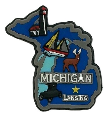 Michigan Multi Color Fridge Magnet | eBay