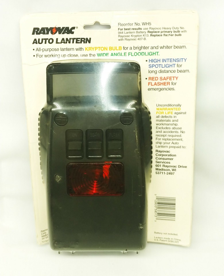 Rayovac Auto Lantern Road Ready Size- 6V WH5 Red Safety Flasher BRAND ...