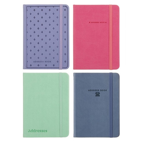A6 Coloured Address Book with Elastic A-Z Phone E-mail Office Telephone ...